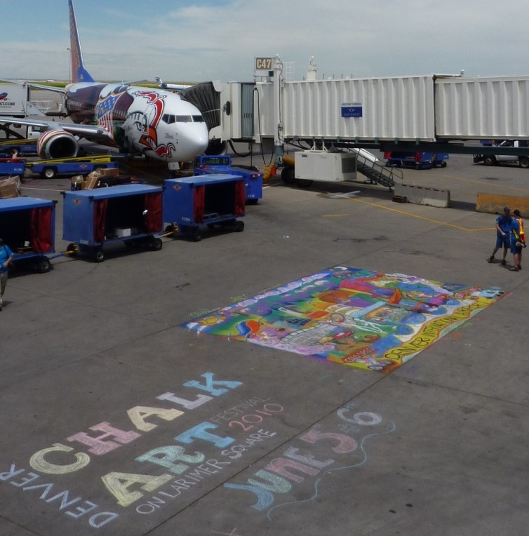 Out the window: chalk art at Denver International Airport - Stuck at ...