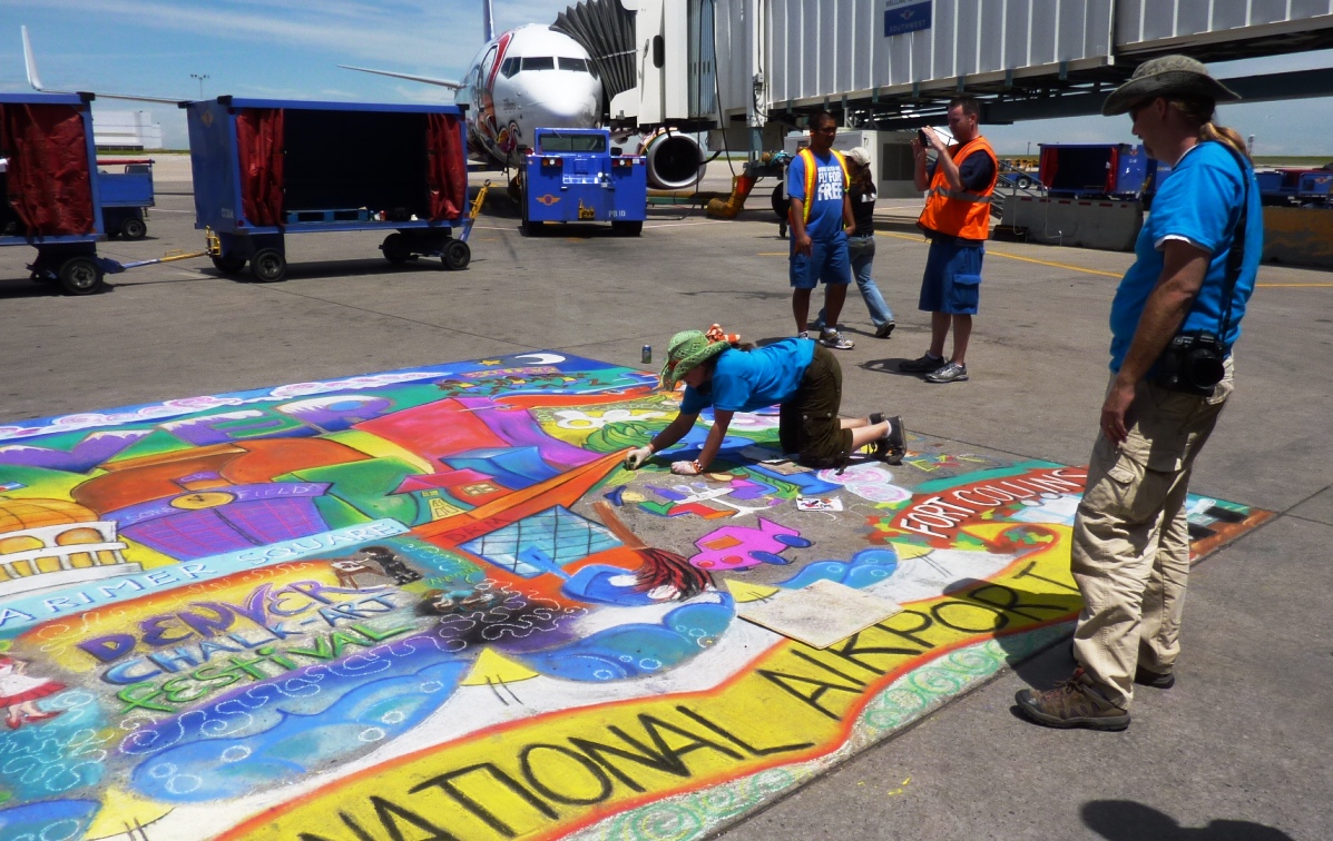 Out the window: chalk art at Denver International Airport - Stuck at ...