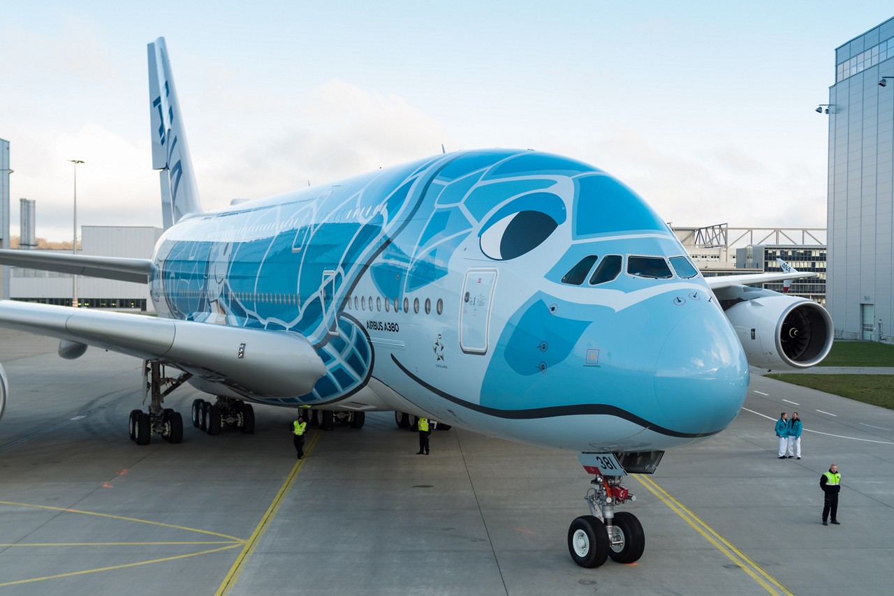 ANA's 1st A380 looks like a turtle - Stuck at the Airport